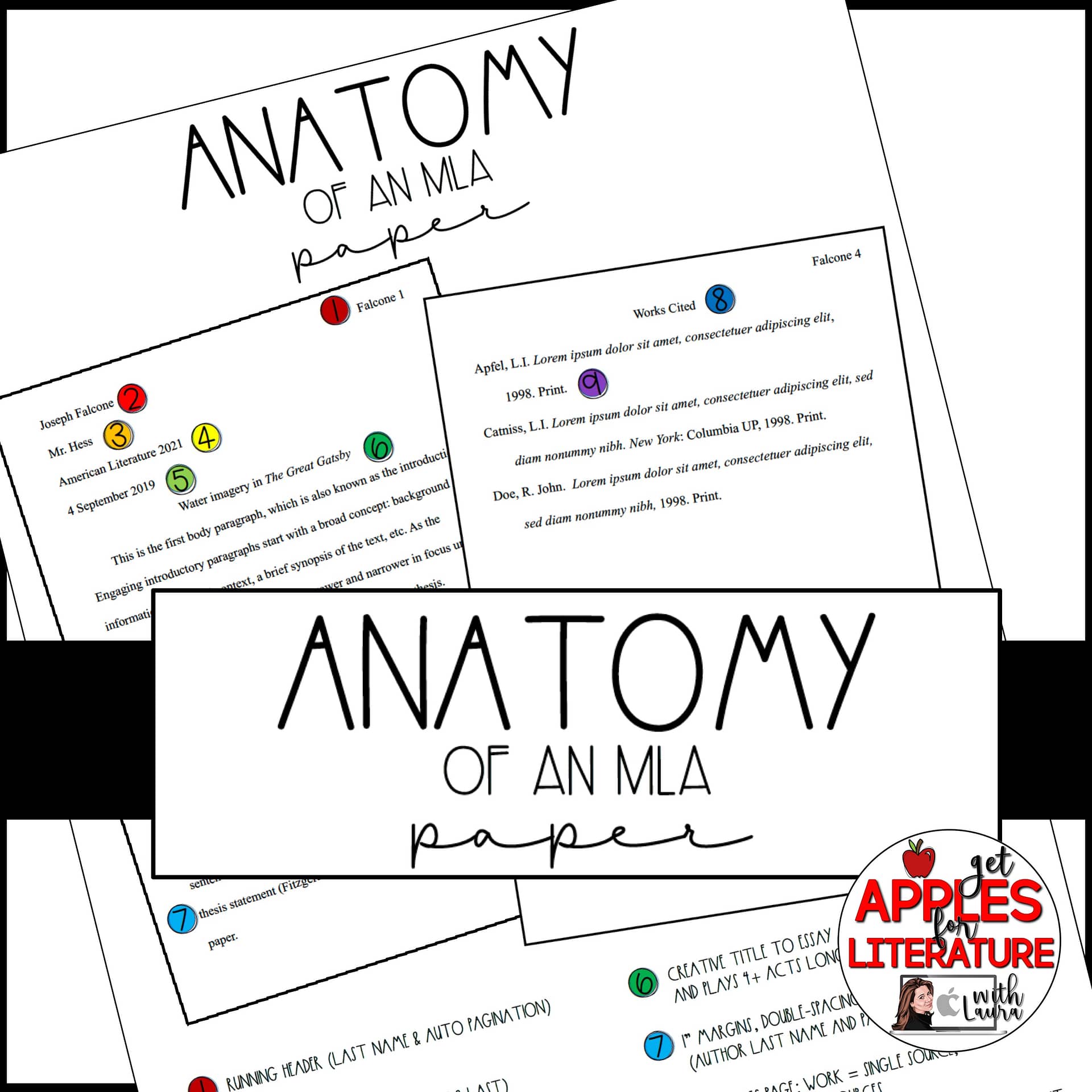 MLA Format 8th Edition Anchor Chart Handout Teach MLA Requirements